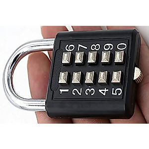 zeng Padlock - Digits Combination Lock,Button Combination Security Padlock Digital Lock, for Gym or Sports Locker, case, Toolbox, Fence, hasp Cabinet (Black)