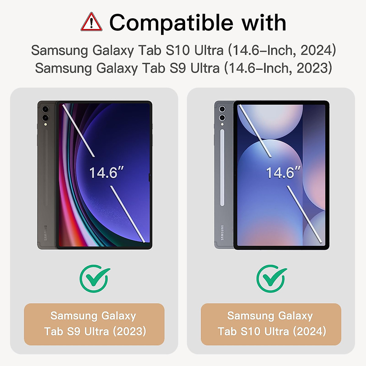 JETech Paper Screen Protector for Samsung Galaxy Tab S10 Ultra/Tab S9 Ultra 14.6-Inch, Anti-Glare, Matte PET Film for Drawing, 1-Pack