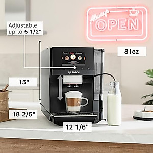 Bosch TPU60309 800 Series VeroCafe Fully Automatic Espresso Machine with Home Connect, 35 Beverage Varieties with Coffee World, Double Cup, in Black