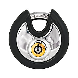 FJM Security SX-795 Hardened Steel Disc Padlock with Tubular Keyway & Rubber Bumper