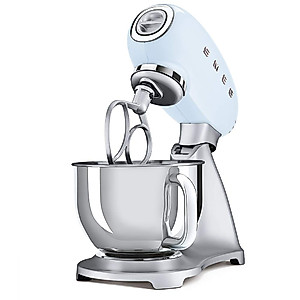 SMEG Stand Mixer and Pasta Roller/Cutter Set, Pastel Blue