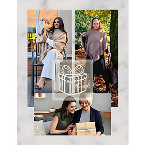 Ferand Ladies' Hooded Cape with Fringed Hem, Crochet Poncho Knitting Patterns for Women, One Size, Light Green