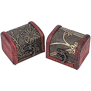 ZZYINH AN207 2Pcs Handcrafted Wooden Vintage Jewelry Storage Box Delicate Candy Box Jewelry Collection Necklace Bracelet Ring Holder Case New Small Jewelry