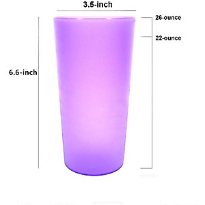 Unbreakable 26-ounce Plastic Tumbler Drinking Glasses, Set of 12 Multicolor, Bright Color- Dishwasher safe, BPA Free