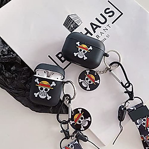 NOLEGA with Anime Lanyard Keychain AirPod Pro Case， Personalised Anime and Unique TPU Process Frosted Soft AirPod Pro Case