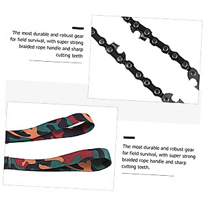 TEHAUX 2pcs Hand Chainsaw Braided Rope Wire Cutter Camping Chain Saws Camping Storage Bag Folding Hand Saws Handy Rope Hand Saws Hand Tools Garden Trimming Tool Zipper Steel The Chain