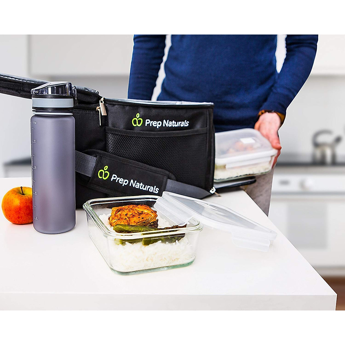 [5-pack, 30oz] Glass Container Food Storage Containers with Lids - Leak Proof Meal Prep Container Glass Lunch Containers - Freezer Containers Microwave Oven Dishwasher Safe