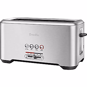 Breville BTA730XL Stainless Steel Long Slot Toaster"The Bit More" 4-Slice Toast
