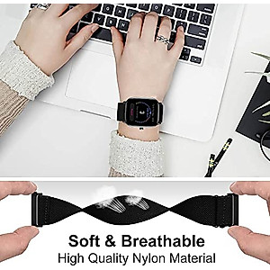 Krudary Nylon Elastic Watch Bands Compatible with Amazfit GTS/nGTS 2/ GTS 2 Mini/GTS 2e /GTS 3 / GTS 4 Mini/GTS 4, Breathable Soft Stretch Bracelet Strap for Amazfit Bip 3 Pro/Bip Lite/Bip U Pro
