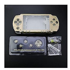 New Replacement PSP 1000 Full Housing Shell Cover with Buttons Screws Set -Gold.