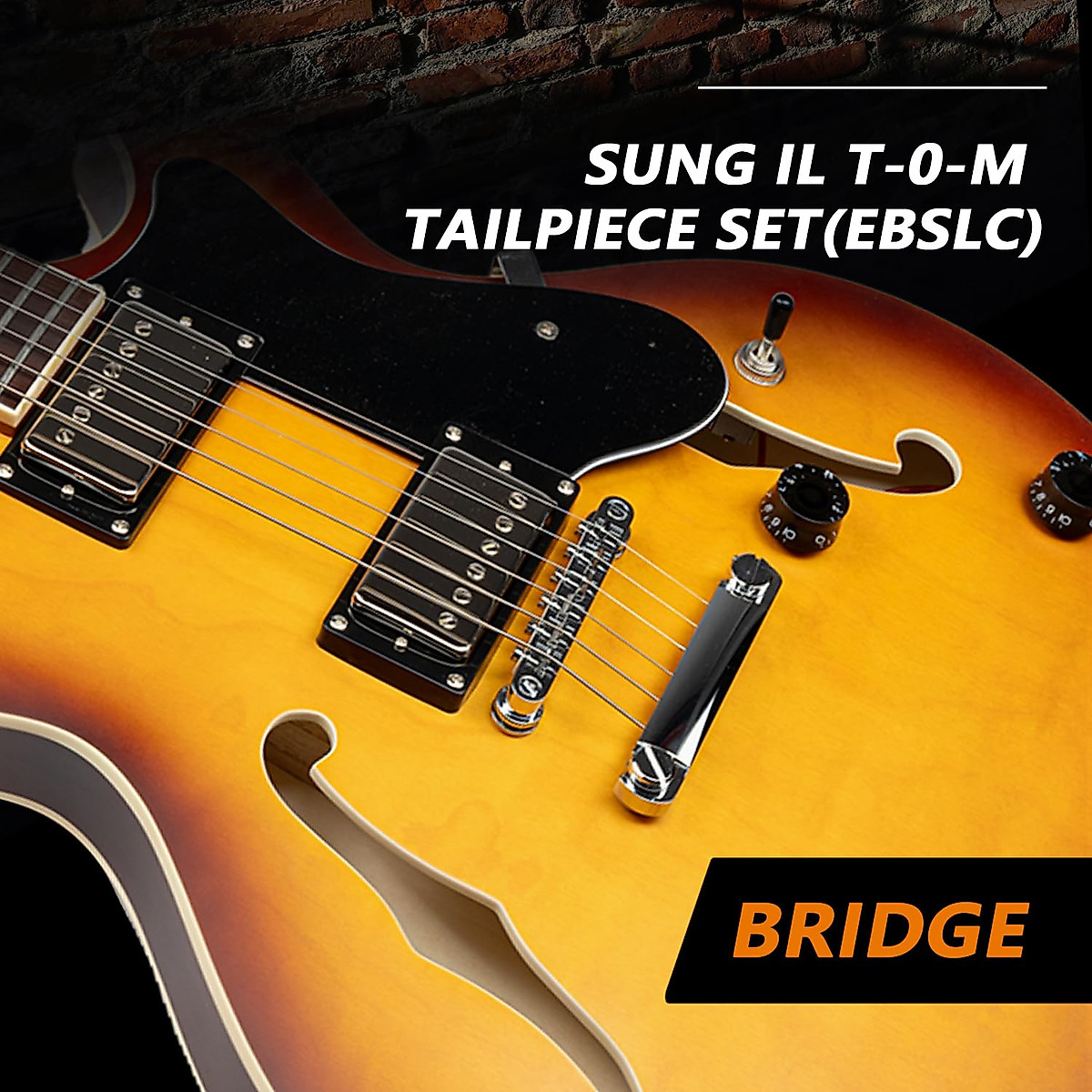 EART E-325 6 String Semi-Hollow-Body Electric Guitar, Roasted Mahogany Neck,Stainless Steel Frets, Playing Jazz,Tobacco Sunburst