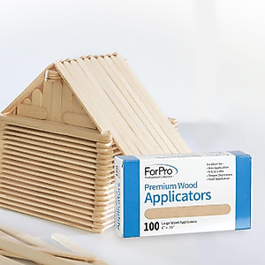 ForPro Professional Collection Premium Wood Applicators, Non-Sterile, Hair Removal Waxing Sticks, Large, 6" L x .75" W, 100-Count