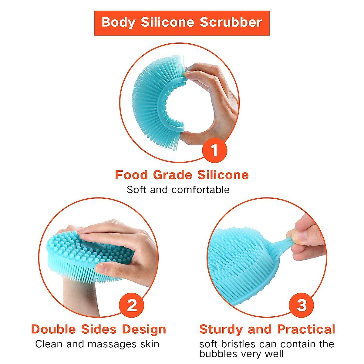 Shampoo Brush Bath Brush Kit Including Hair Scalp Massager Brush,Silicone Shower & Bath Brush Gentle Scrub Skin Exfoliation,Pore Cleaning Pad for Men Women Kids(Green)