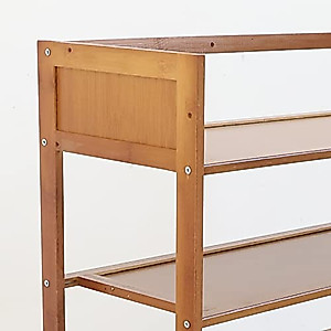 Bathrena 5 Tiers Bamboo Shoe Rack Shoe Rack Cabinet Storage Organizer Free Standing Wooden Shelf Stand Shoe Shelves Shoe Storage Organizer Entryway Shoe Shelf Brown