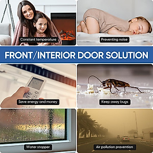 MOYENNE 2 Pack Door Draft Stopper, Door Sweeps for Exterior Doors, Under Door Sealers for Bottom of Door, Weather Stripping, 2.3" W x 47" L (Brown)