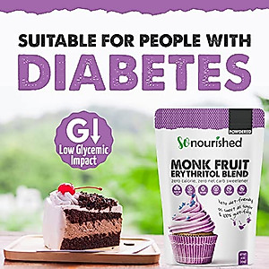 Powdered Monk Fruit Sweetener with Erythritol, 1:1 Sugar Substitute, Keto, 0 Calorie, 0 Net Carb, Non-GMO (Non-Organic, 1 Pound)