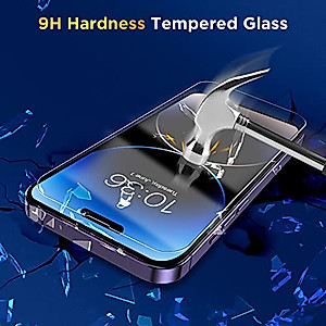 Denyunuo 3 Pack Screen Protector for iPhone 14 Pro Max 6.7'' with Easy Installation Tray, Ultra HD Clear Full Screen Tempered Glass, 9H Hardness, Anti-Scratch, Easy Install, Bubble Free, Case Friendly