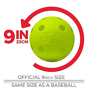 Franklin Sports Plastic Baseballs - Indestruct-A-Ball Plastic Batting Practice Baseballs - Plastic Training Balls - MLB Official Size - Yellow - 8 Pack