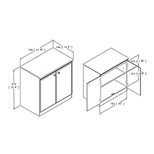 South Shore Morgan Small 2-Door Storage Cabinet Pure Black, 31.5" x 32 3/8" x 32 7/8"