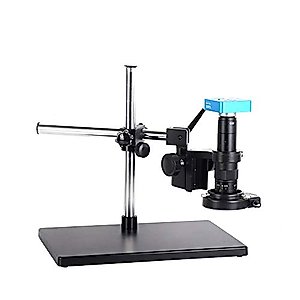HAYEAR 34MP 2K HDMI USB Digital Video Microscope Set Electronic Camera Stereo Table Stand Can Go Up Down and Forward Movable 144 LED Light Lamp (180X C-Mount Lens)