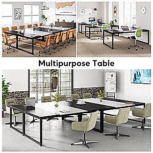 Tribesigns 70.8 Inch Modern Executive Desk, Large Workstation Office Computer Table, Modern Simple Business Study Writing Desk Furniture for Home Office, Black and White