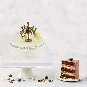 XININSUN 6Pcs Tall Cake Boxes PET Clear cake Box with Ribbon, 8 X 8 X 9inch for Bakery Boxes Cupcake Boxes Pie Cookies Boxes,Clear Gift Boxes with Lid for Carry Tall Layer Gift-White