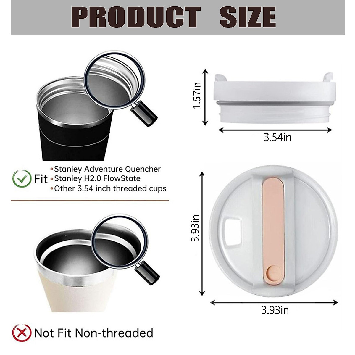 40oz Tumbler Lids Replacement for Stanley Cup,Replacement Spill Proof Splash Resistant Tumbler Lids Reusable Tumbler Cover for Stanley and More Coffee Mugs (Pink)