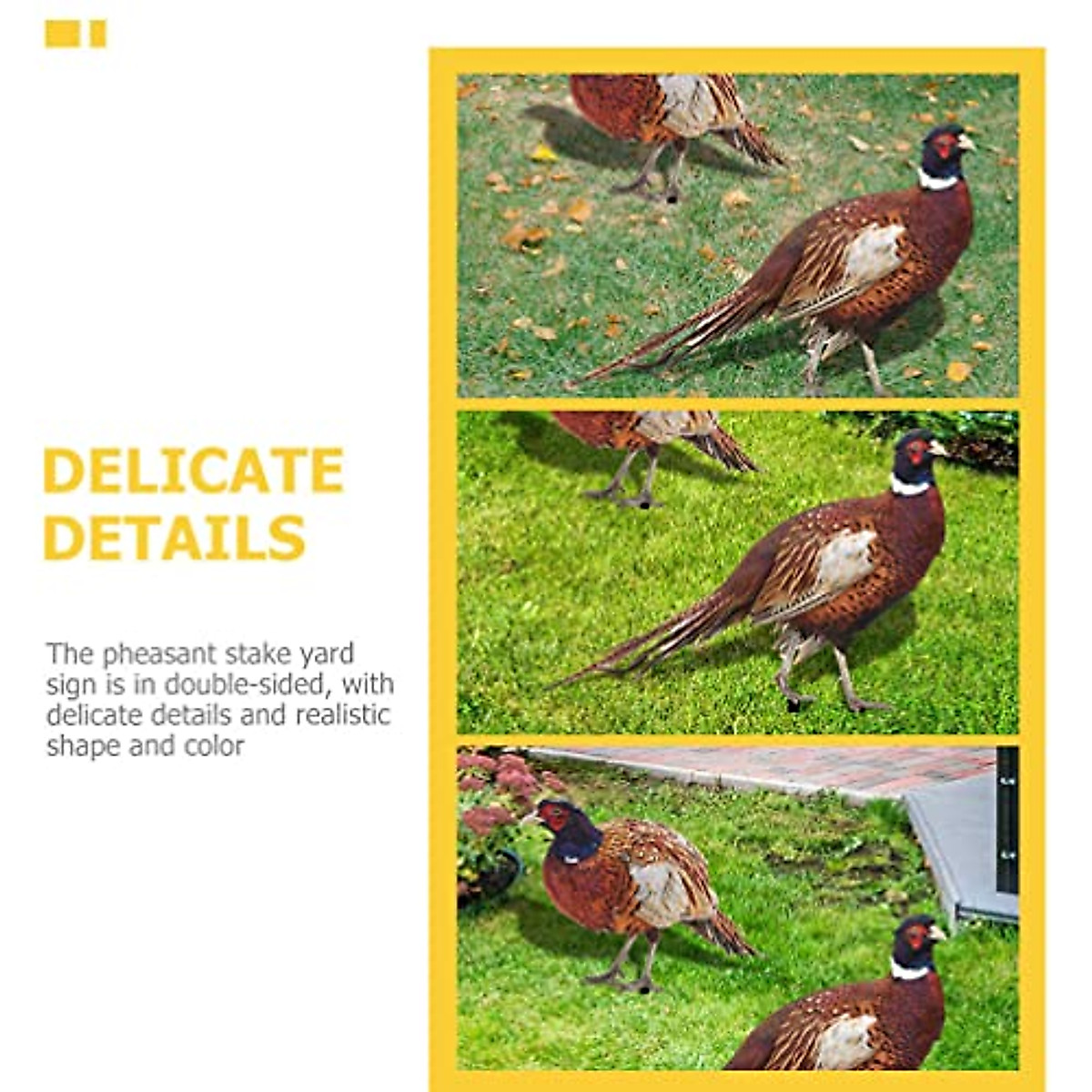 HANABASS 2pcs Chicken Garden Statue Acrylic Pheasant Garden Stake Outdoor Chicken Figurine Yard Art Lawn Ornament Decorative Animal Ornaments for Patio Yard Lawn