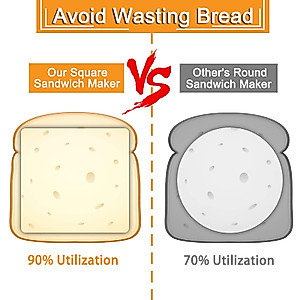 HULISEN Stainless Steel Decruster Sandwich Cutter and Sealer, Heavy Duty PB J Sandwich Maker, Remove Bread Crust, DIY School Lunch Pocket for Kids Child, Used for Square Biscuit Cutter, Gift Package