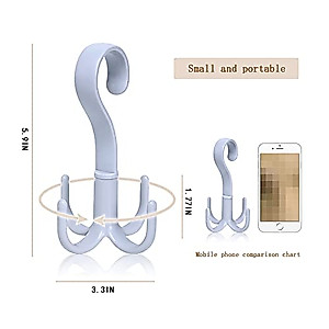 SKLLKAGI Closet Hanging Organizer 360 Degree Swivel Hooks (Pack of 3) for Hanging Belts, Ties, Bags, Purses, Scarves, Clothes and More. Easy Installation, no Drilling Required, Space Saving.