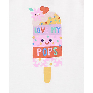 The Children's Place Baby Girls' and Toddler Snug Fit 100% Cotton Short Sleeve Top and Pants 4 Piece Pajama Set, Elephant Floral, 18-24 Monts