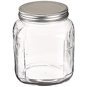 Anchor Hocking 2-Quart Cracker Jar with Brushed Aluminum Lid, Set of 4