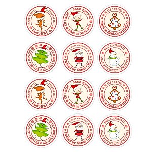 WhatSign Christmas Gift Labels Sticker Christmas Sticker Gift Tags Envelope Seal Stickers Merry Christmas Gift Wrap Labels Stickers for Gift Card Envelope Christmas Favors Decorations,36PCS