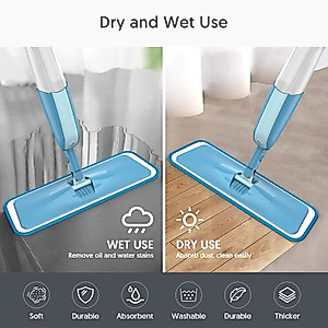 7 Pack Reusable Microfiber Mop Pads for Swiffer PowerMop - MEXERRIS Microfiber Wet Pads Refills PowerMop Pads Machine Washable Hard Wood Floor Mop Pads Replacement for 13''-15'' Spray Wet Mops