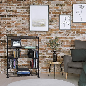 Atlantic Maxsteel 5 Tier Shelving - Heavy Gauge Steel Wire Media Shelving for 275 CDs,152 DVDs, Blu-ray or Games PN3010 in Black