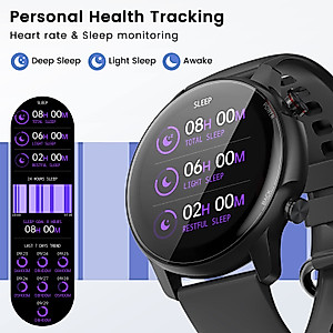 KOSPET Smart Watches for Men Compatible with Android and iPhone Activity Trackers Smartwatches with Full Touch Color Screen Blood Pressure Monitor Magic 4 with 20 Sports Modes 5ATM Waterproof-Black