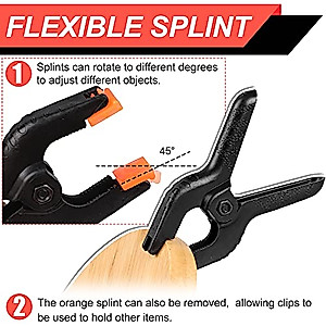 12 Pack Plastic Spring Clamps, 3.5inch Small Heavy Duty Clips for Crafts, Backdrop Stand, Woodworking, Photography Studios (Black)