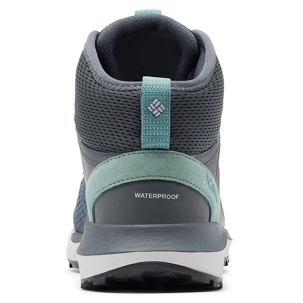 Columbia Womens Trailstorm Mid Waterproof Hiking Shoe, Graphite/Dusty Green, 8.5 Wide US