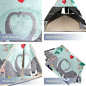 Y-DSIWX Guinea Pig Hideout House Bed, Elephant Couple Background Rabbit Cave, Squirrel Chinchilla Hamster Hedgehog Nest Cage