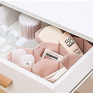 Gtouse Honeycomb Separator Adjustable Drawer Organizer Divider for Underwear, Light and Portable Dresser Drawer Organizers for Belts, Ties, Clothing, Makeup, Office Items Organizer (2 PACK, Pink)