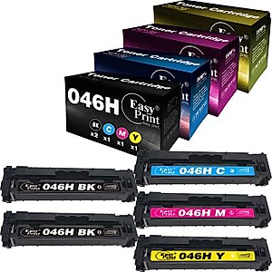 EASYPRINT (5-Pack) Compatible Toner Cartridge Replacement for Canon 046H CRG046H Used for LBP651C LBP654Cdw MF735Cdw MF733Cdw MF731Cdw, (2BK/C/M/Y, High Yield)