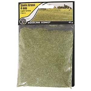 Woodland Scenics Static Grass, Light Green, Medium Green, and Dark Green, 4mm (Pack of 3) - with Make Your Day Paintbrushes