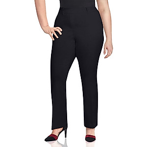 Rekucci Curvy Woman Ease into Comfort Barely Bootcut Plus Size Pant (18W Short, Black)