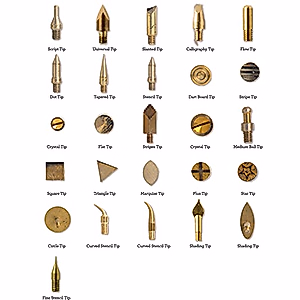 Plaid Wood Burning Tool Tip Set, Set of 26, Gold