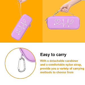 BOVKE Travel Case for 3M Littmann Classic III, Lightweight II S.E, Cardiology IV Diagnostic, MDF Acoustica Deluxe Stethoscopes - Extra Room for Taylor Percussion Hammer and Penlight, Purple