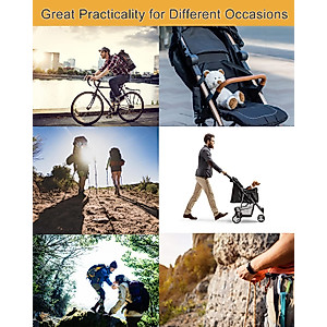 LCYWXWS Water Bottle Carrier Holder with Carabiner, 16 oz Tactical Water Bottle Pouch with Belt Hook, Bottle Sleeve for Sports Gym Hiking Camping Walking(Brown)