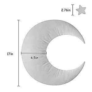 M&G House Newborn Photography Posing Pillow Crescent Moon Pillow Star Pillows Posing Beans Moon Pillow Stars Set Infant Boy Girl Baby Picture Prop(Gray)