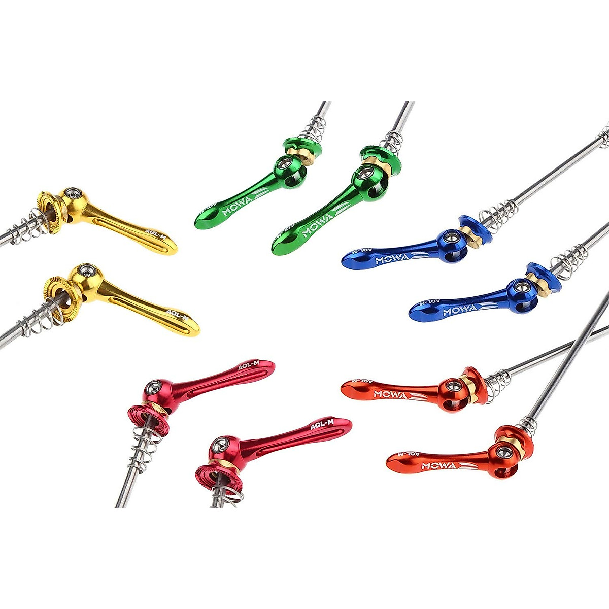 MOWA Road Bicycle Bike Ultralight Titanium Axle Wheel Hub Front and Rear Quick Release QR Skewer Set (Gold)