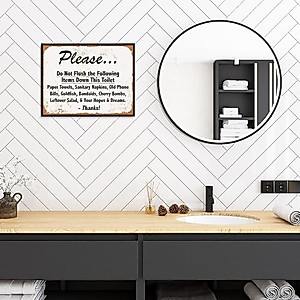 Do Not Flush Down Toilet- Napkins, Bombs, Hope & Dreams Home Decor - Funny Vintage Bathroom Sign Distressed Wall Art For Retro Bathroom Décor, Bar Decor, Man Cave -Restaurants - Unframed - 8 x 10