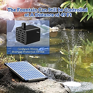 12W Solar Fountain with LED Colorful Lights & 5000mhA Battery, 2023 Upgraded Solar Bird Bath Fountain with Fixed Bracket, Remote Control Solar Water Fountain Pump for Bird Bath, Pools and Outdoor